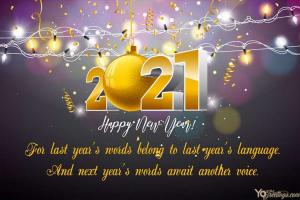 Happy New Year 2021 Card With Balloons
