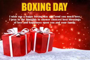 Realistic Boxing Day Greeting Card With Wishes
