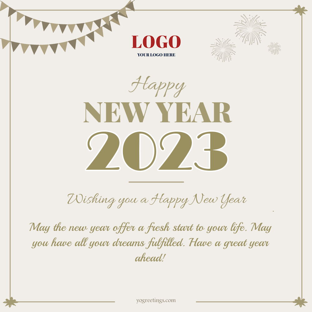Upload Logo on Happy New Year Cards for Business Clients 2023