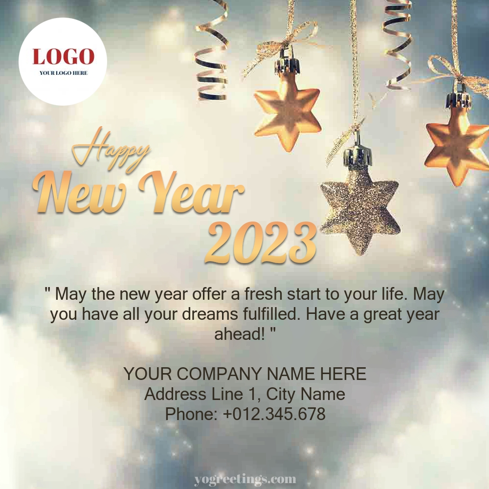 Sparkling 2023 New Year Greeting Card For Company Sparkling 2023 New Year Greeting Card For Company